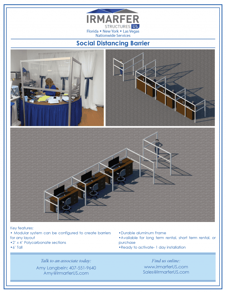 Social Distancing Barrier | IRMARFER STRUCTURES US