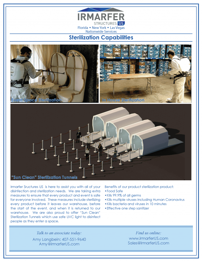 Sterilization Capabilities | IRMARFER STRUCTURES US